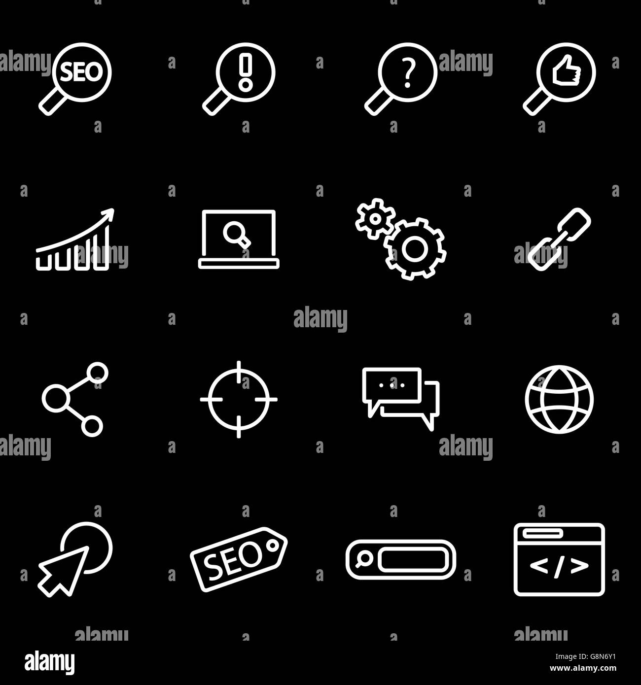 Vector line seo icon set Stock Vector Image & Art - Alamy