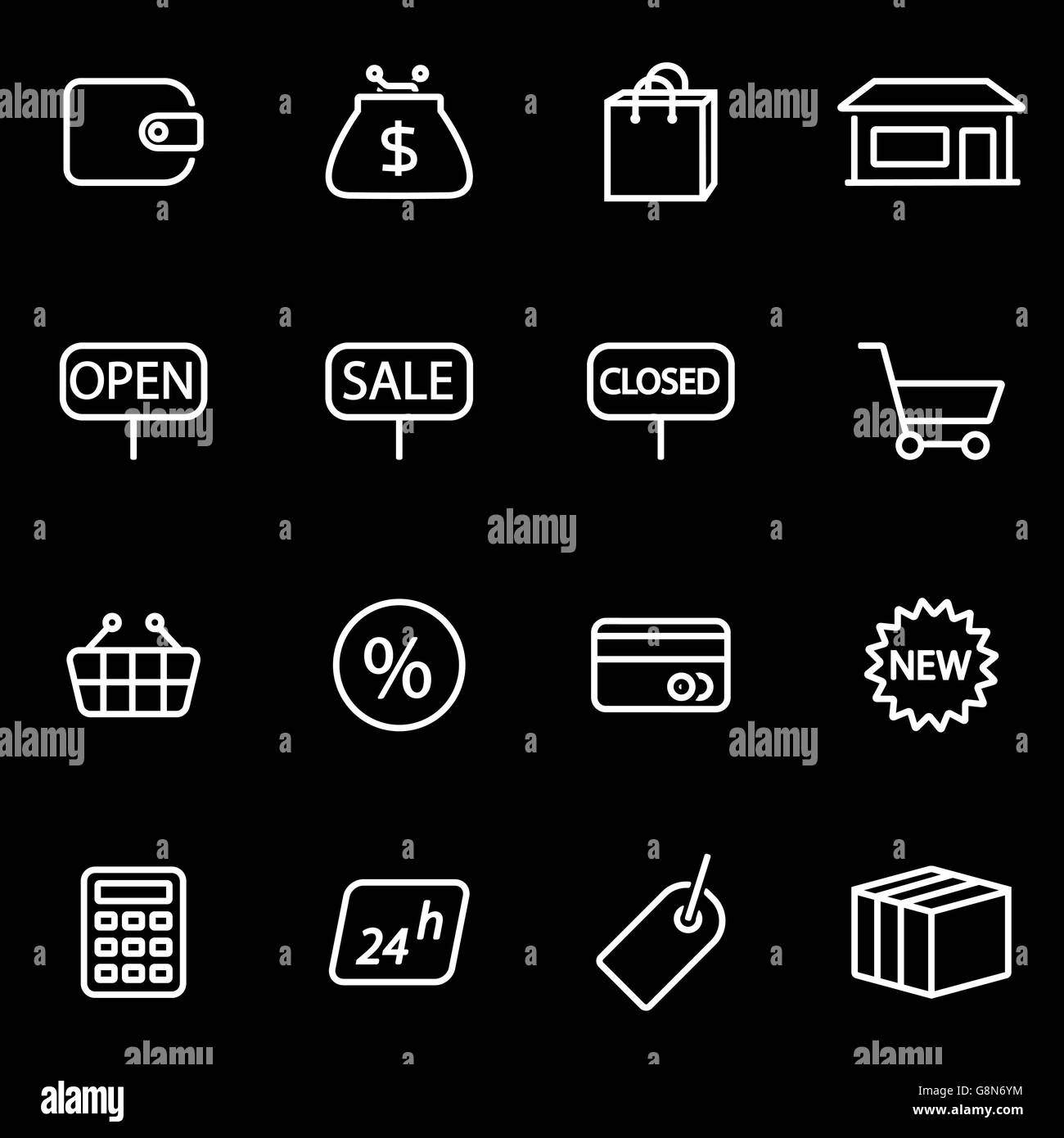Vector line shop icon set Stock Vector Image & Art - Alamy