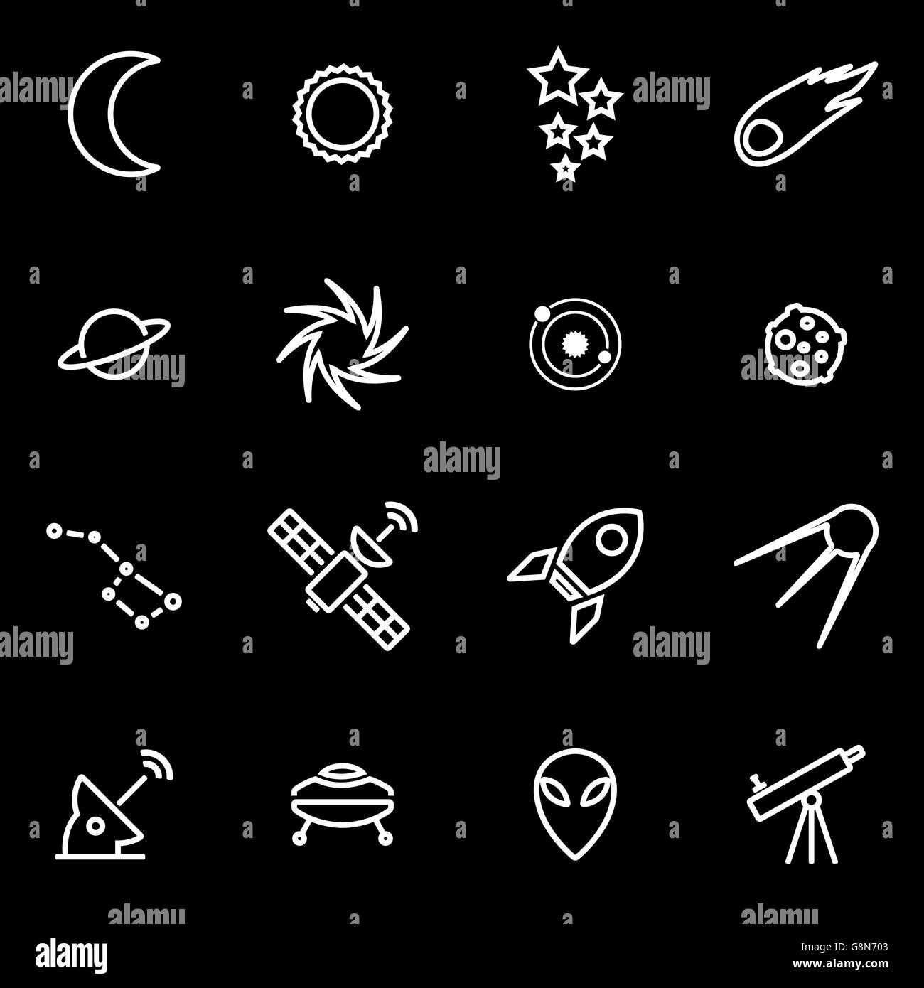Vector line space icon set Stock Vector Image & Art - Alamy
