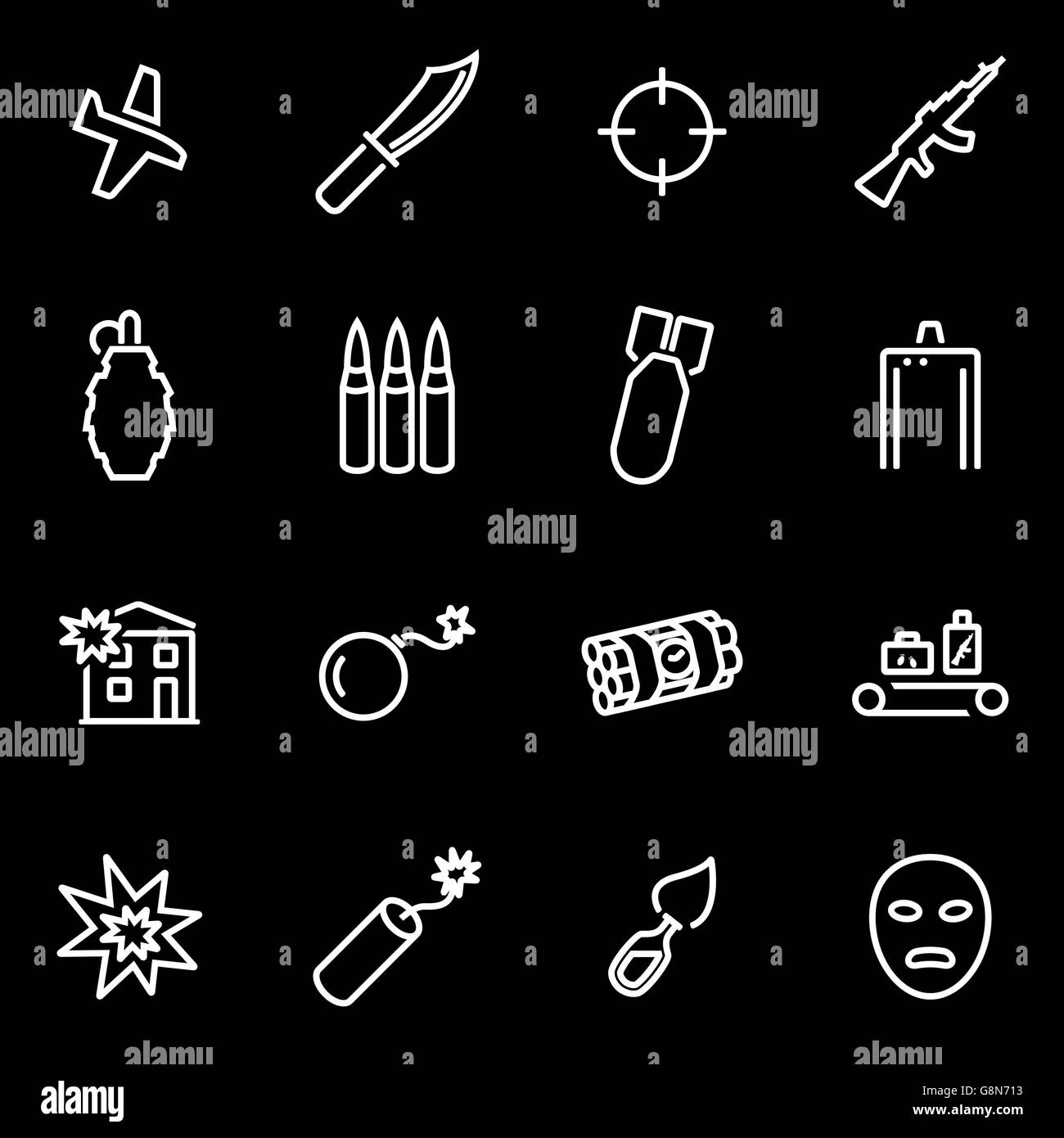 Vector line terrorism icon set Stock Vector Image & Art - Alamy