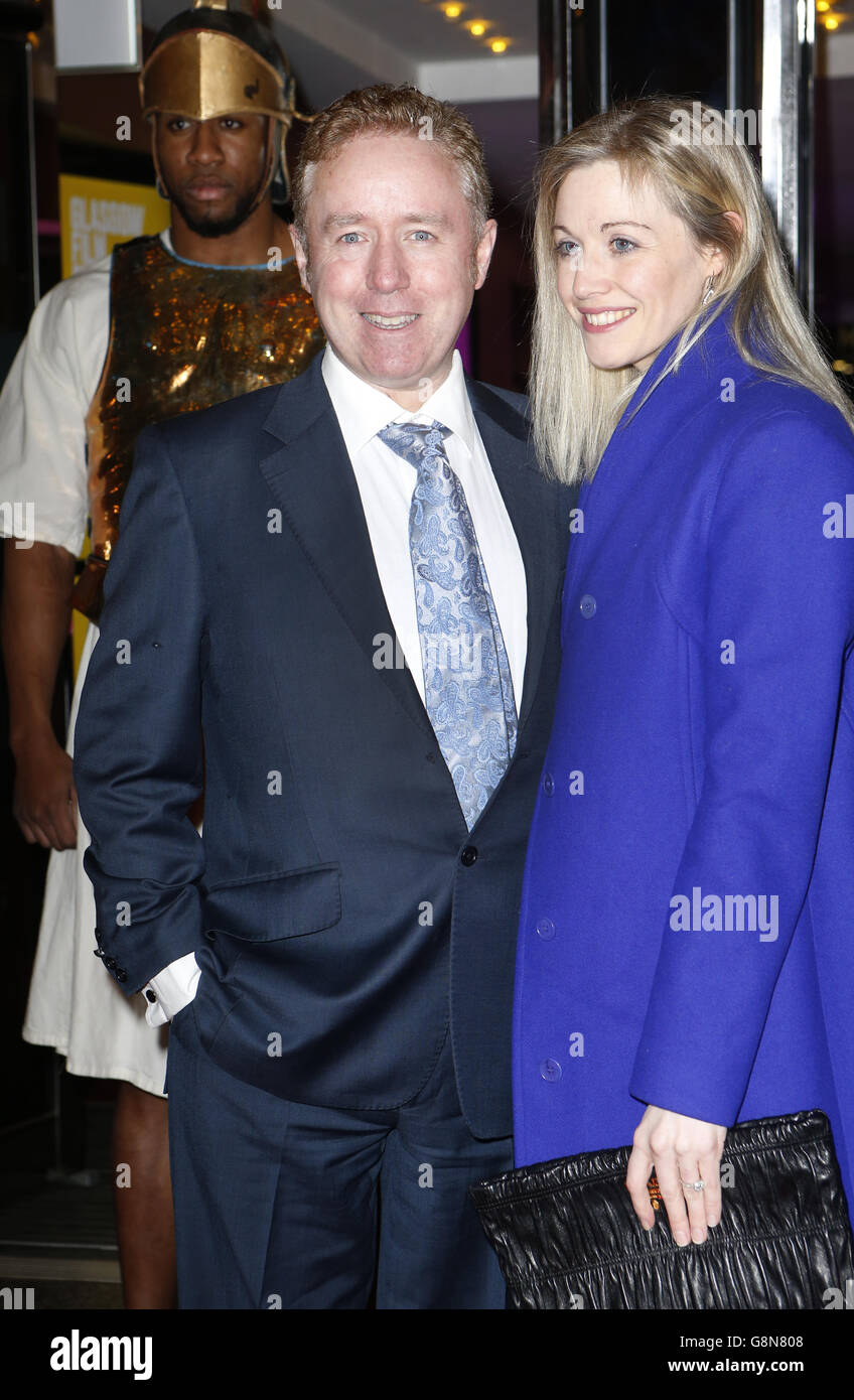 Mark Millar and his partner Lucy Unwin arrive at the Glasgow Film ...