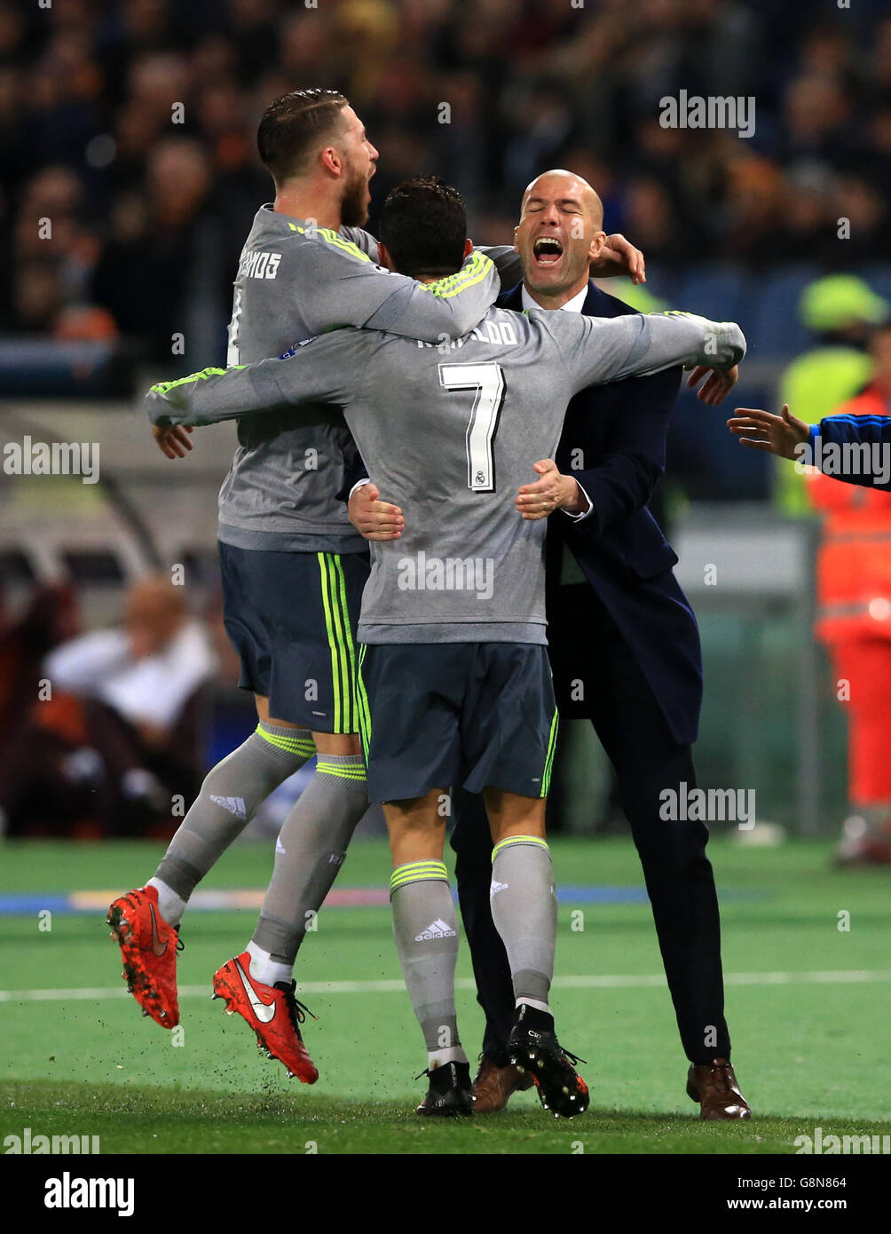 Soccer football a s sixteen 1st full length goal hi-res stock ...