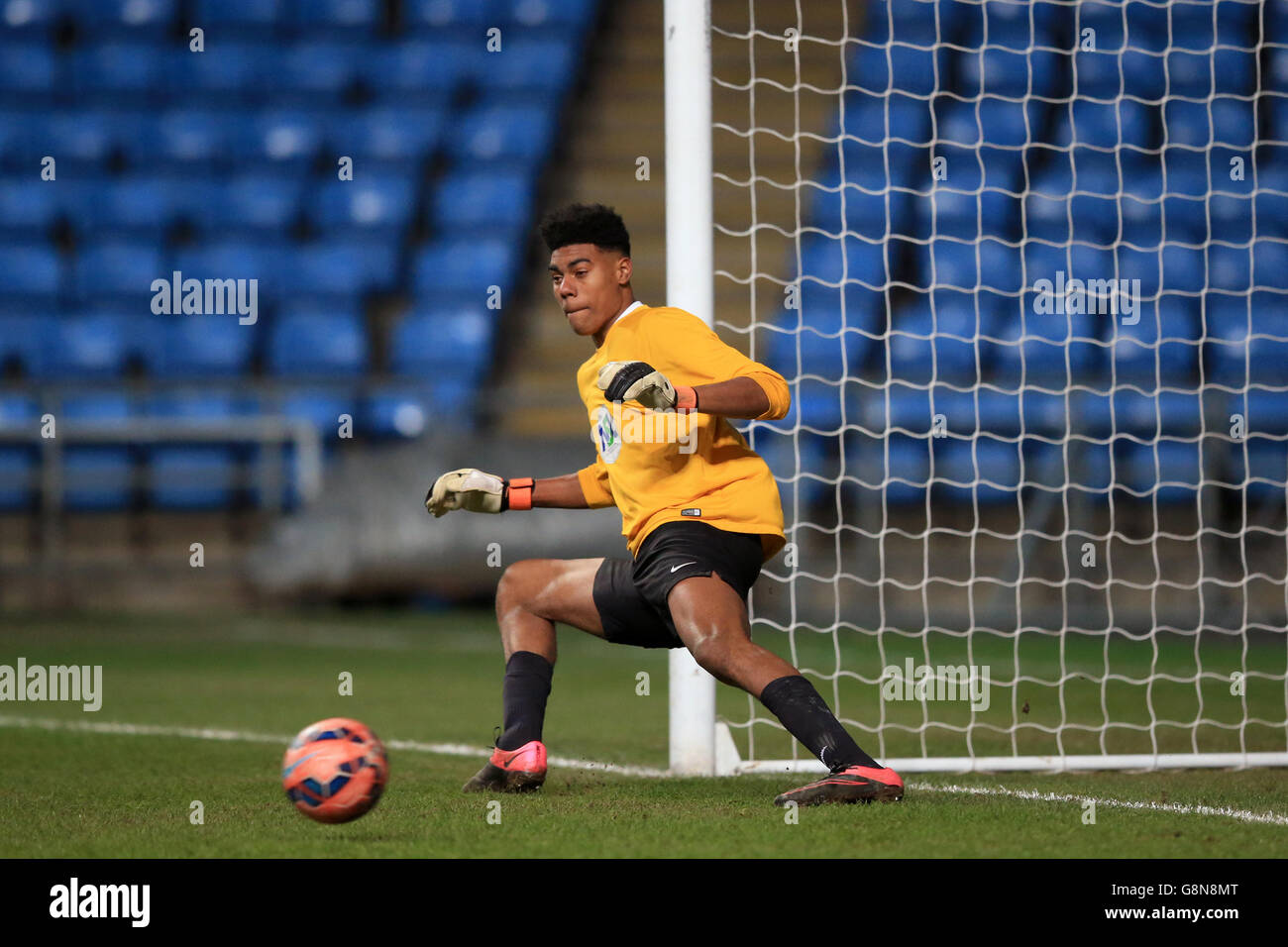 Coventry city goalkeeper corey addai during the penalty shoot out hi ...