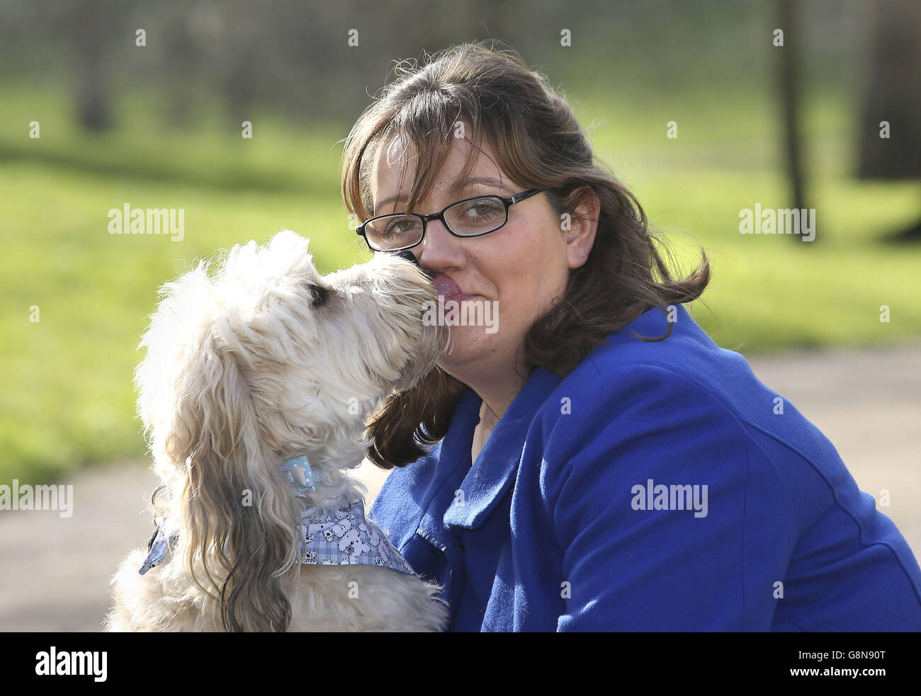 Louise Jacobs from Colchester with Teddy Bear, a Lhasa Apso cross, who ...