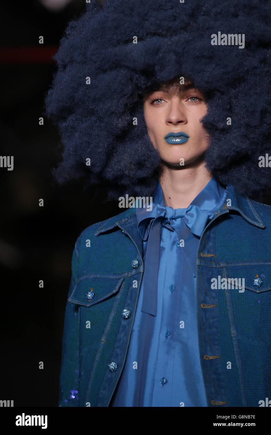 Ashish Catwalk - London Fashion Week 2016. A model on the catwalk ...