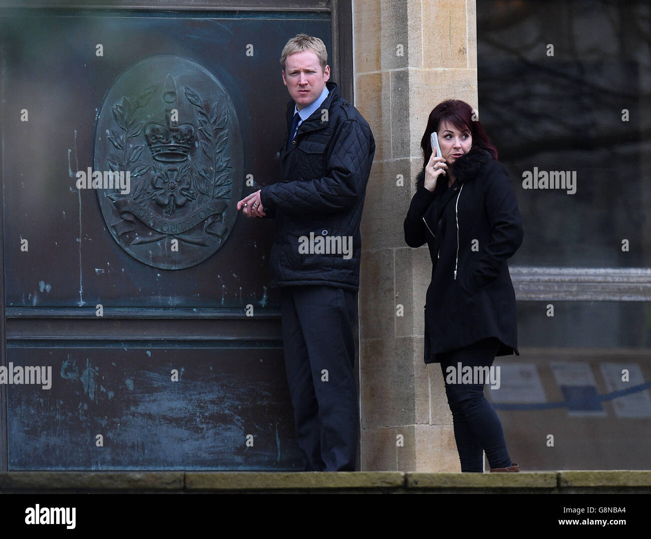 Matthew Hamlen (left) with an unidentified woman outside Winchester ...
