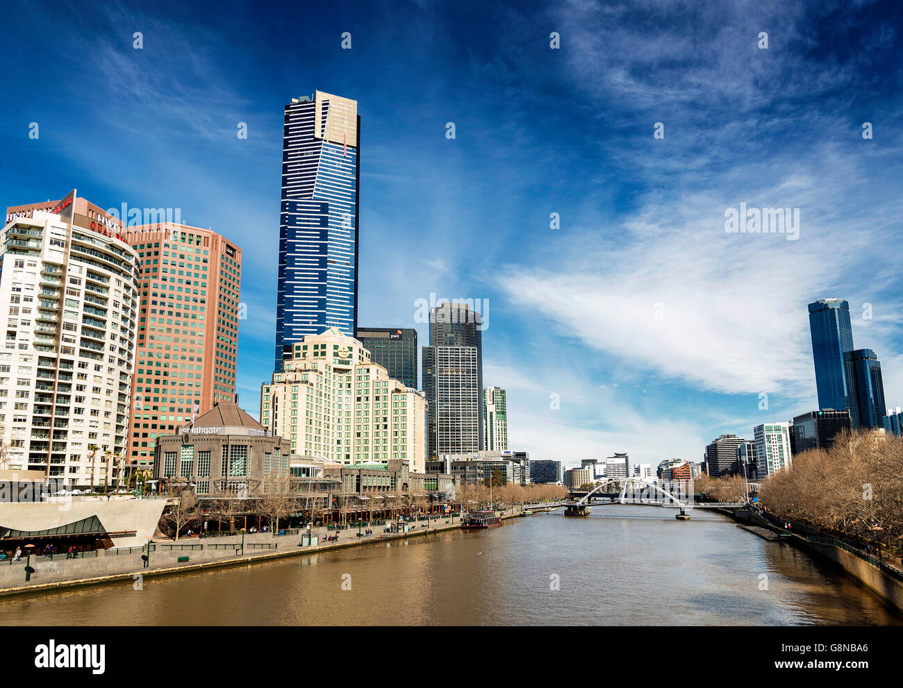 central melbourne city riverside modern skyline in australia Stock ...
