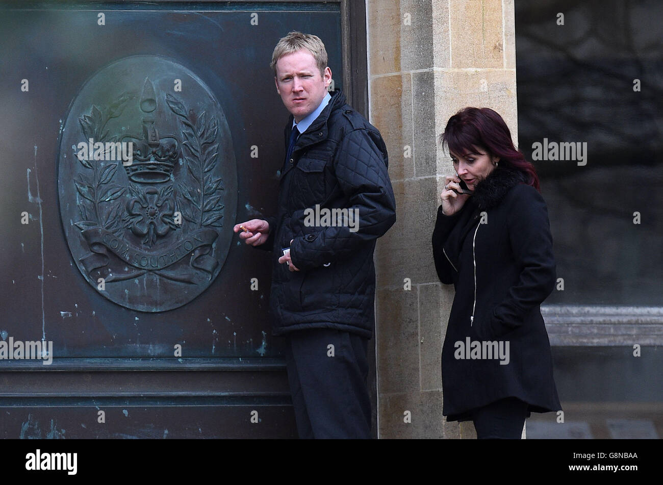 Matthew Hamlen (left) with an unidentified woman outside Winchester ...