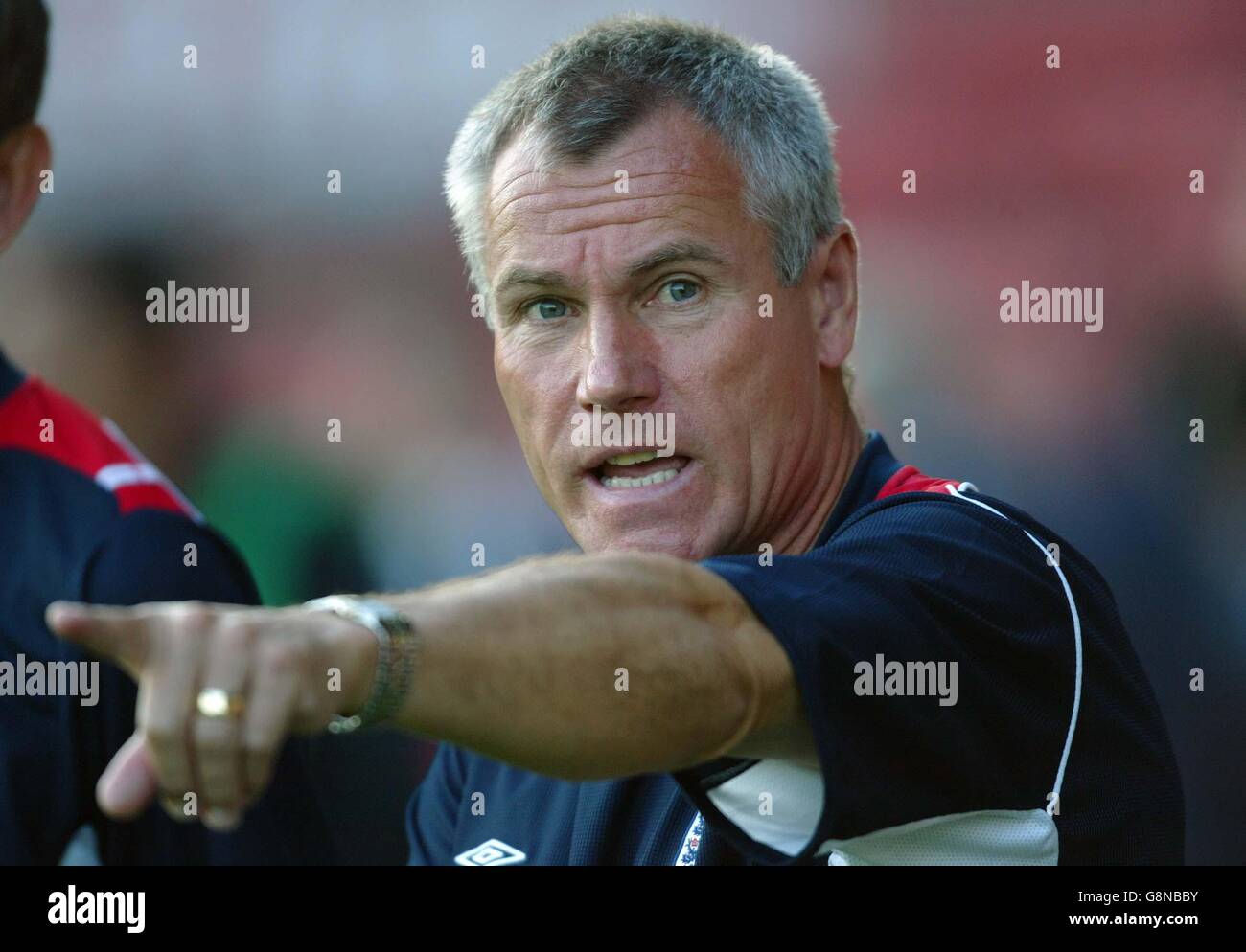 England's U-21 manager Peter Taylor gets his message across during the ...