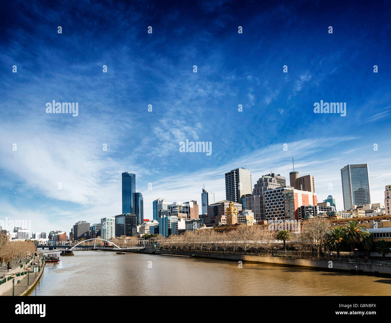 central melbourne city riverside modern skyline in australia Stock ...