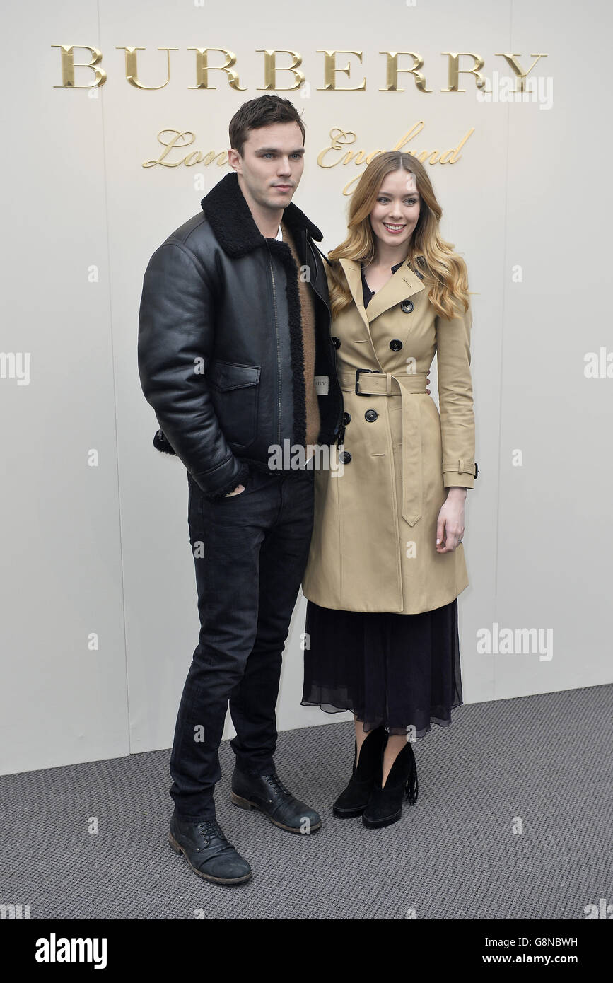 Nicholas Hoult and sister Rosanna Hoult arriving for the Burberry ...