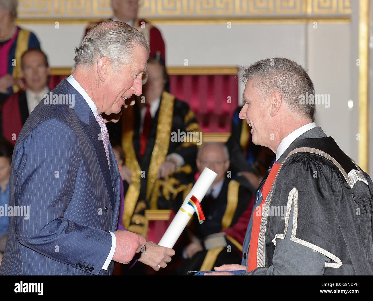 The Prince of Wales with Professor Colin Riordan of Cardiff University ...