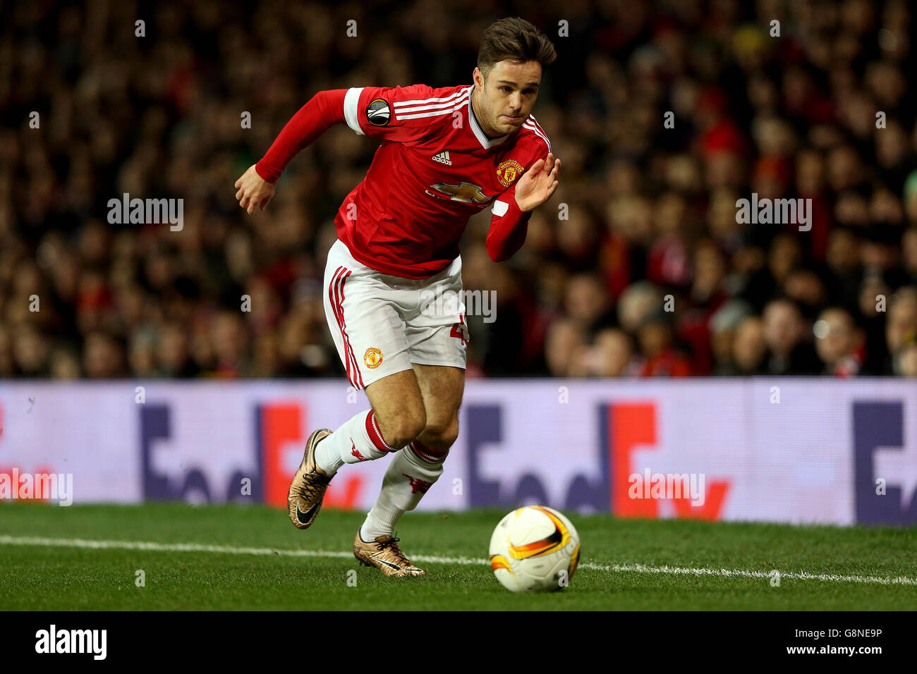 Manchester United's Joe Riley during the UEFA Europa League match at ...