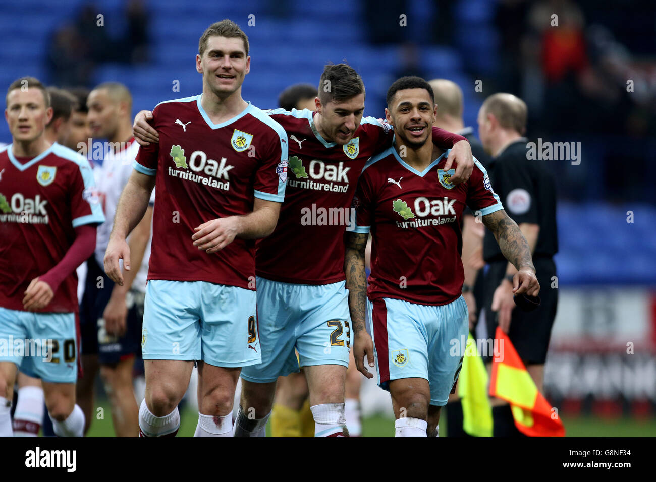 Burnleys stephen ward and burnleys andre gray celebrate the win hi-res ...
