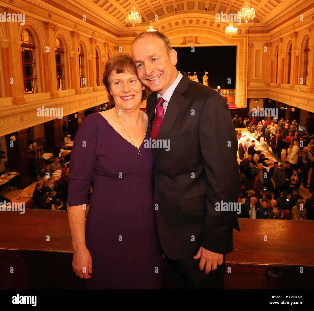 Fianna Fail Leader Micheal Martin and his wife Mary attend the general ...