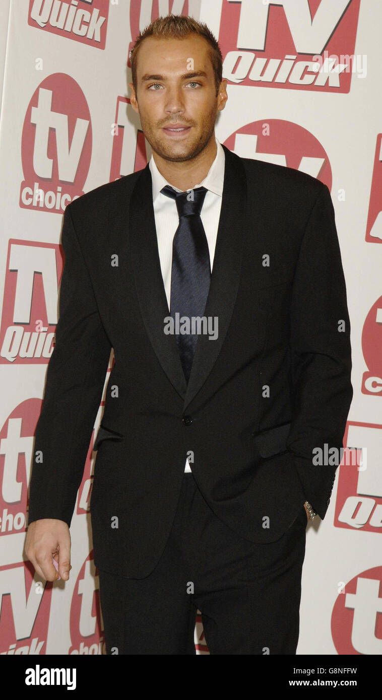 Calum Best arrives for the TV Quick and TV Choice Awards at the ...