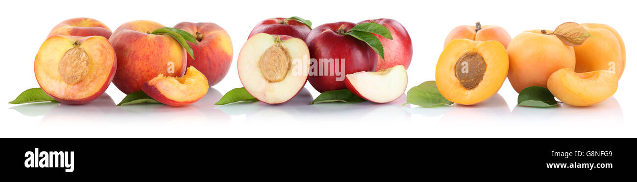 Peach nectarine apricot peaches nectarines slice half fruit fruits ...