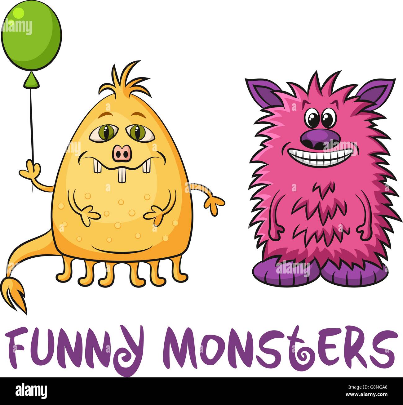 Cartoon Monsters Set Stock Vector Image & Art - Alamy