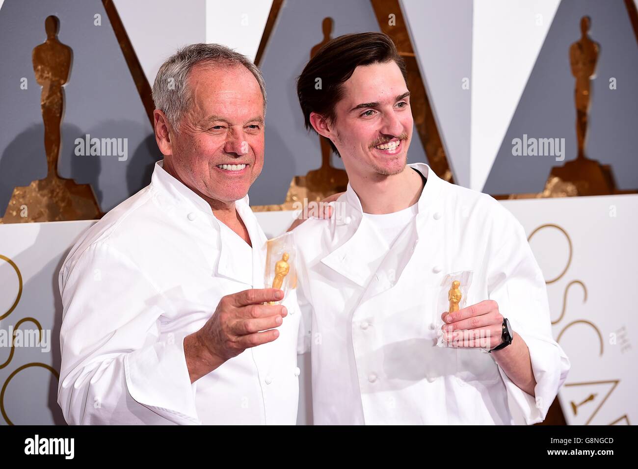 Wolfgang Puck and son Byron Puck arriving at the 88th Academy Awards ...