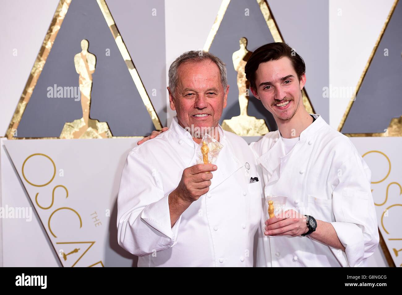 Wolfgang Puck and son Byron Puck arriving at the 88th Academy Awards ...