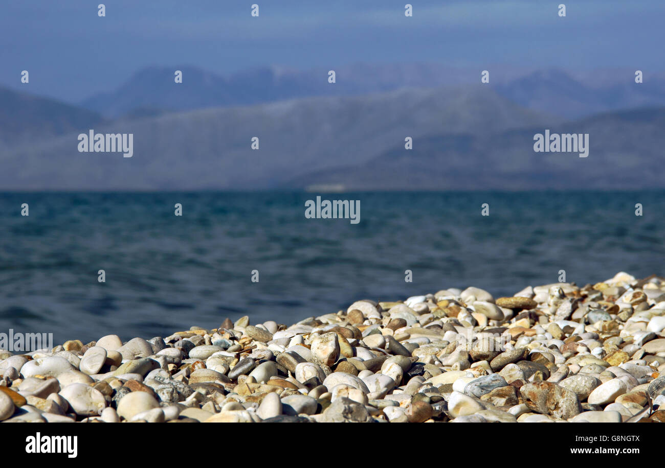 pebbles on beach in Corfu Island, Greece Stock Photo - Alamy