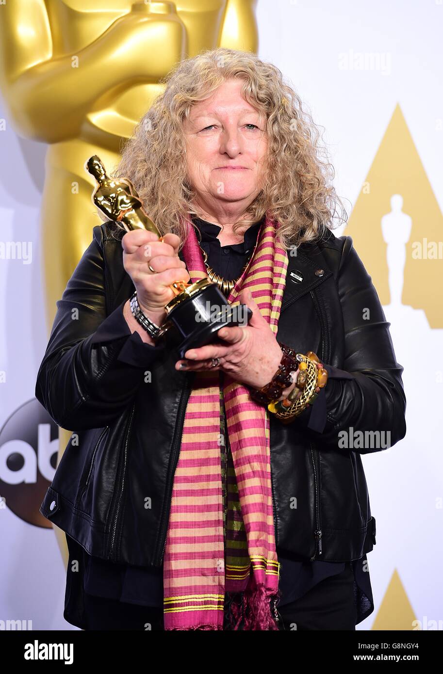 Jenny Beavan with the Academy Award for Best Costume Design in the ...