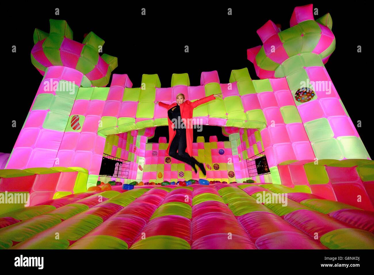 Alesha Dixon unveils a jelly-themed, adults-only bouncy castle, which ...