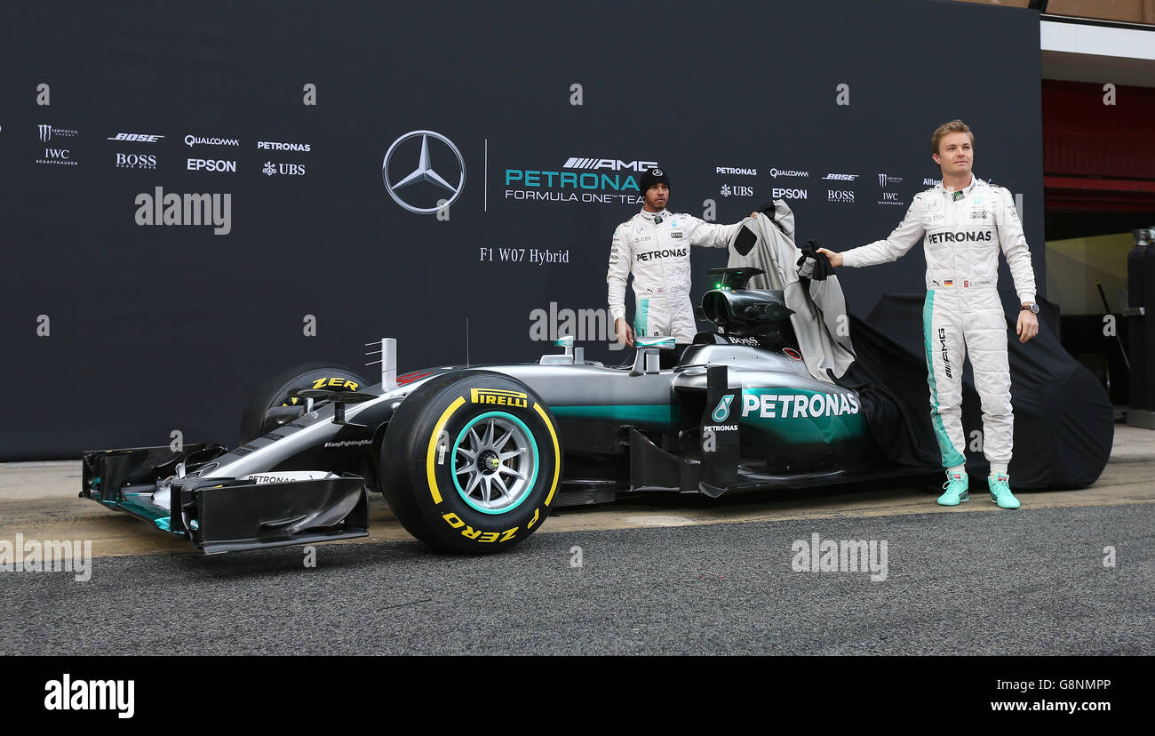 Mercedes drivers Lewis Hamilton and Nico Rosberg uncover the 2016 ...