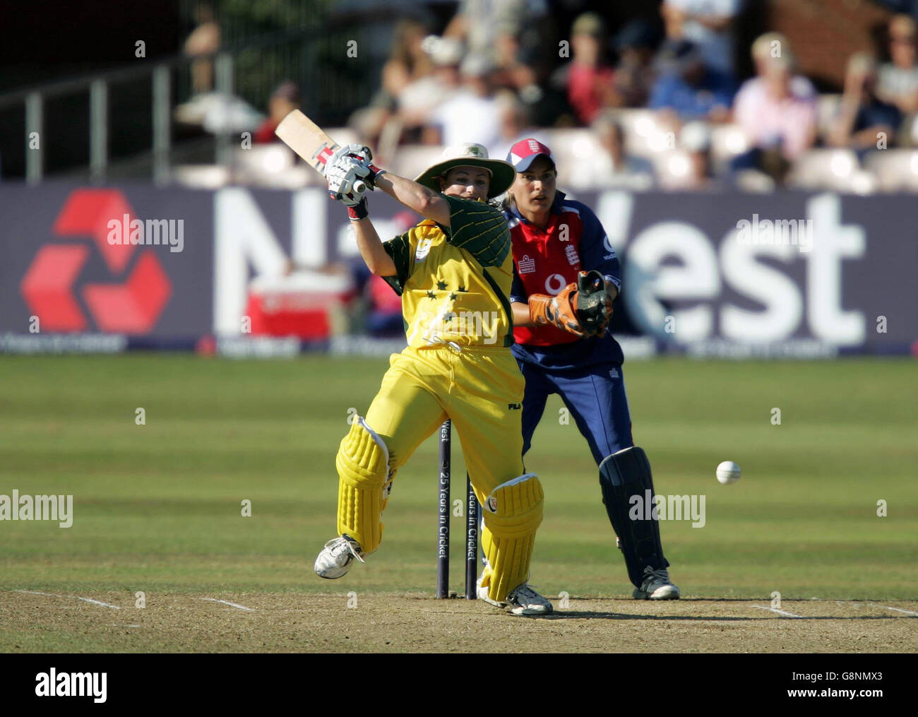 Man of the Match Australia's Karen Rolton (L) hits out during her ...