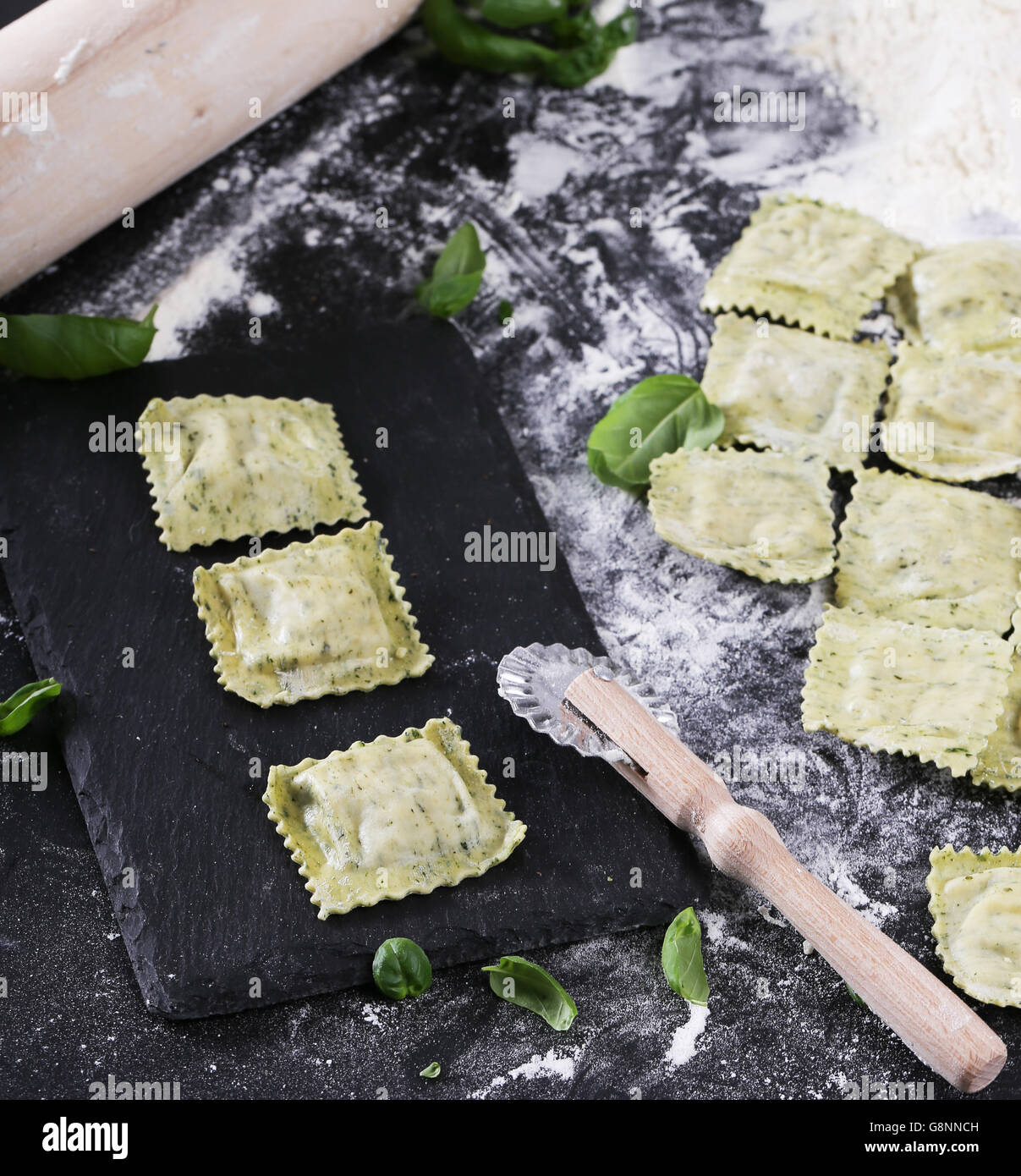 Fresh pasta rustic rolling hi-res stock photography and images - Alamy