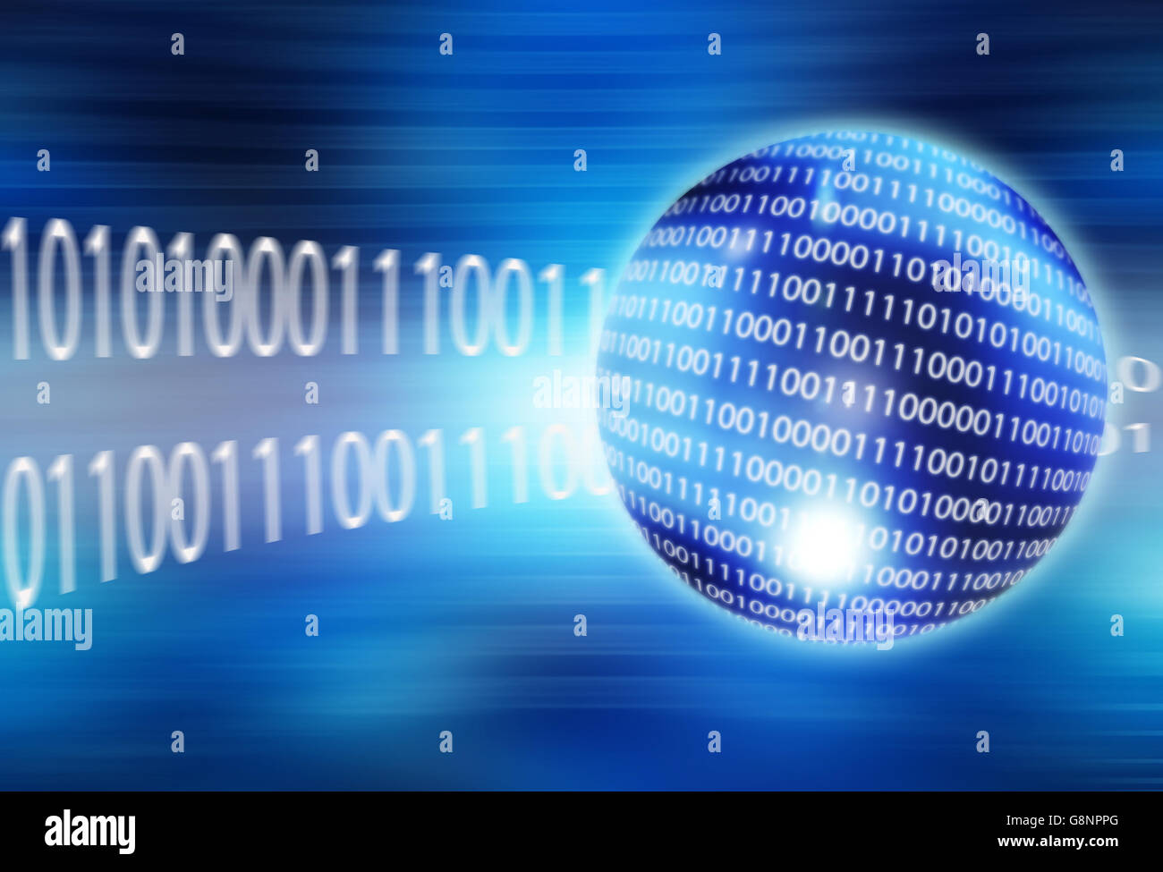 sphere with binary digits, internet and digital era concept Stock Photo ...