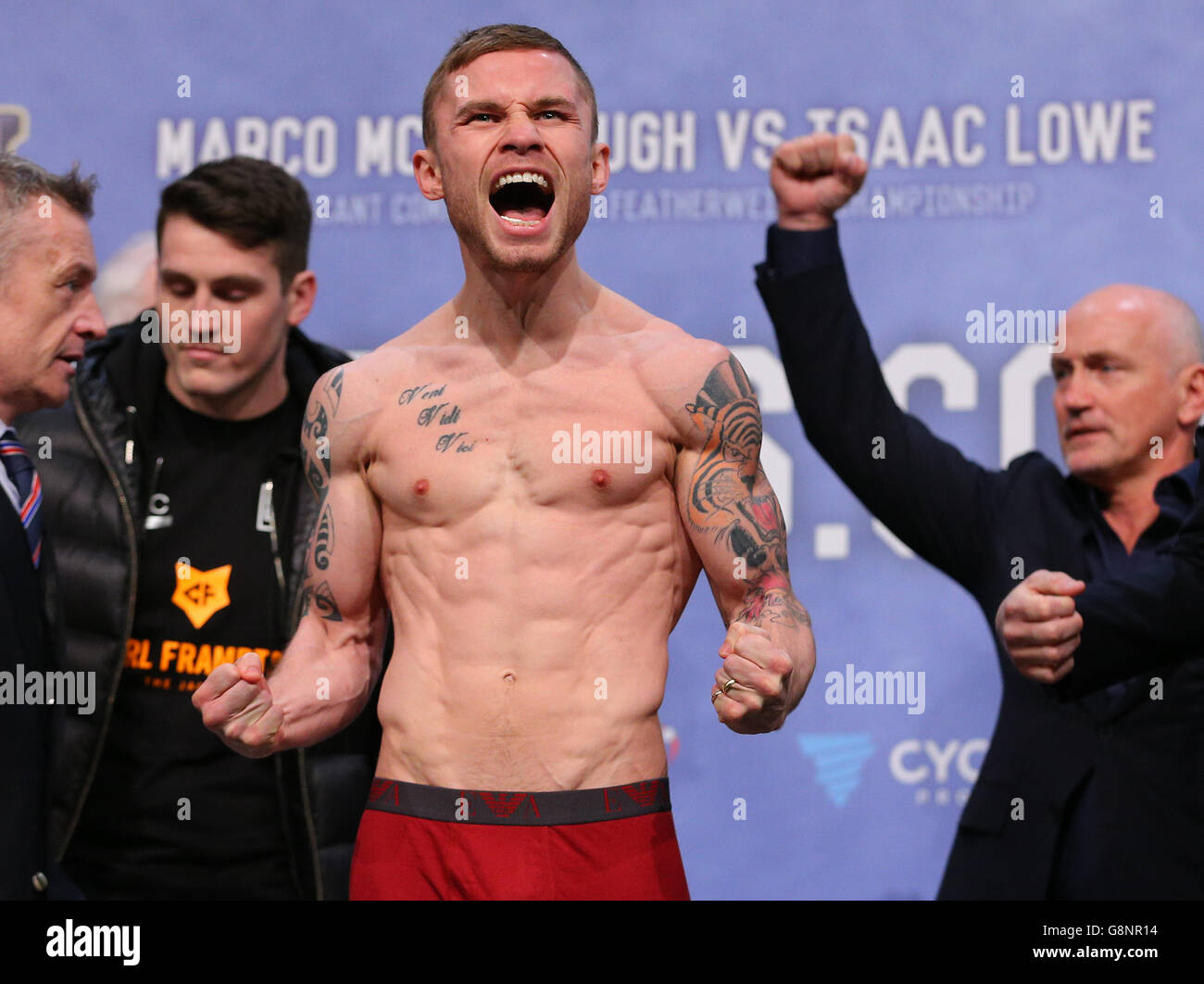 Carl Frampton during the weigh-in ahead of his fight against Scott ...