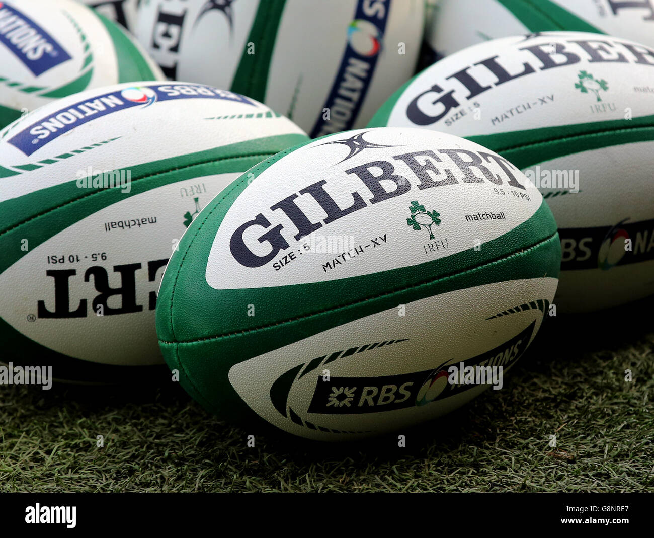 Ireland team balls are prepared for the Captain's Run at Twickenham ...
