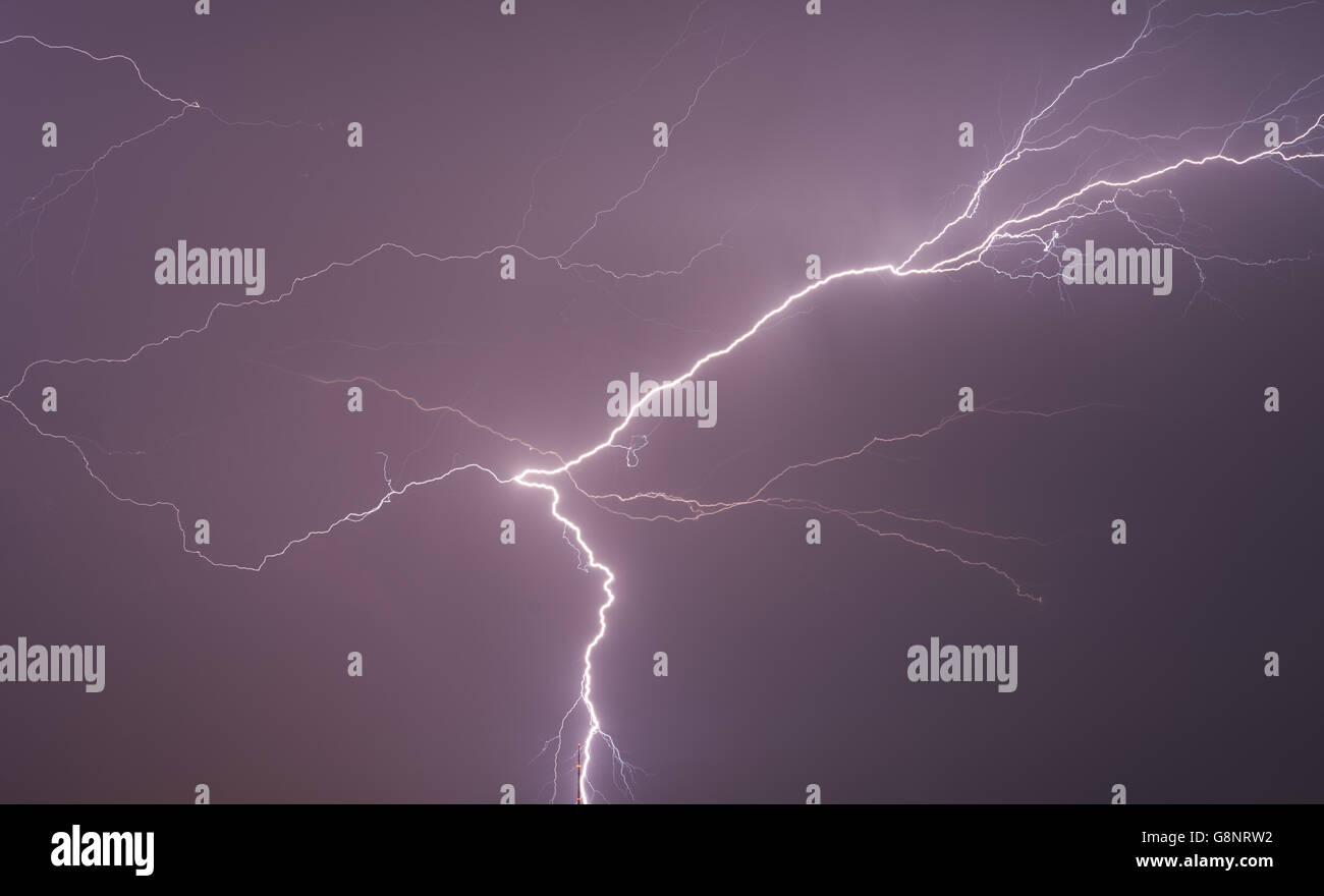 Photo of a Thunder during a summer Storm Stock Photo - Alamy