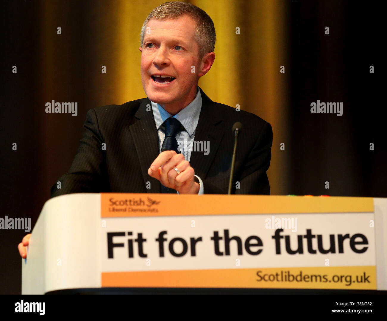 Scottish Liberal Democrat leader Willie Rennie speaking during the ...