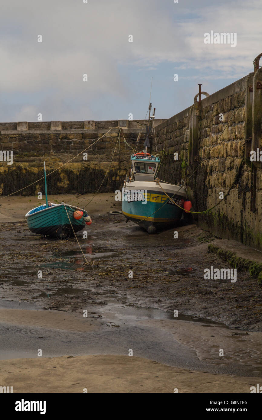 Fishing boats in harbour At Beadnell, Northumberland UK Stock Photo - Alamy