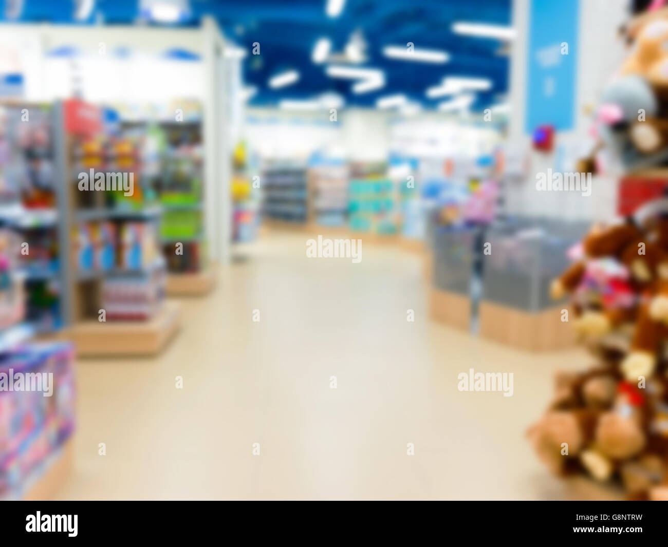 Blurred of kids toy store background Stock Photo - Alamy