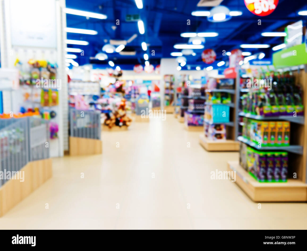 Blurred of kids toy store background Stock Photo - Alamy
