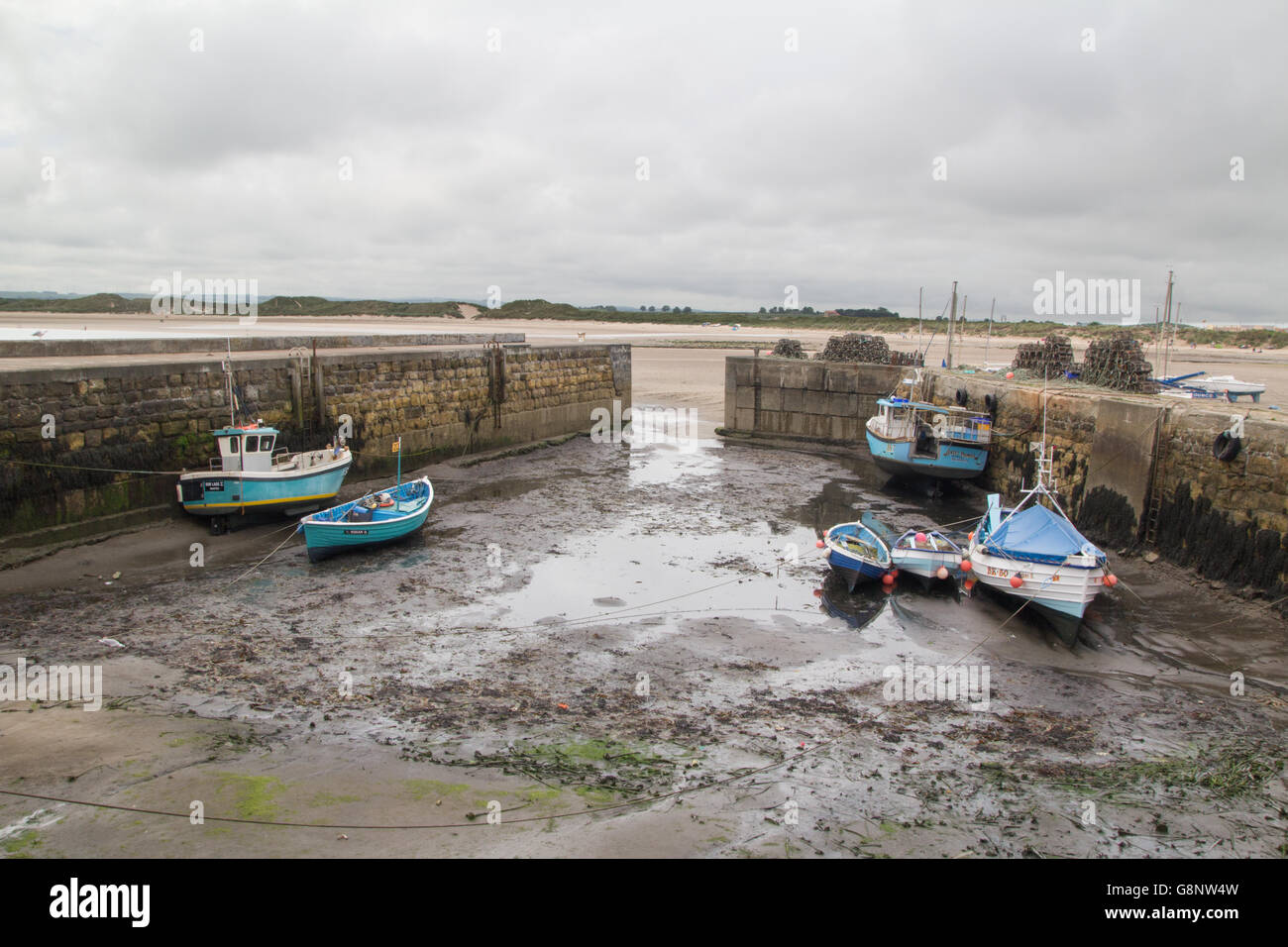Boats in Harbour at Beadnell, Northumberland UK Stock Photo - Alamy