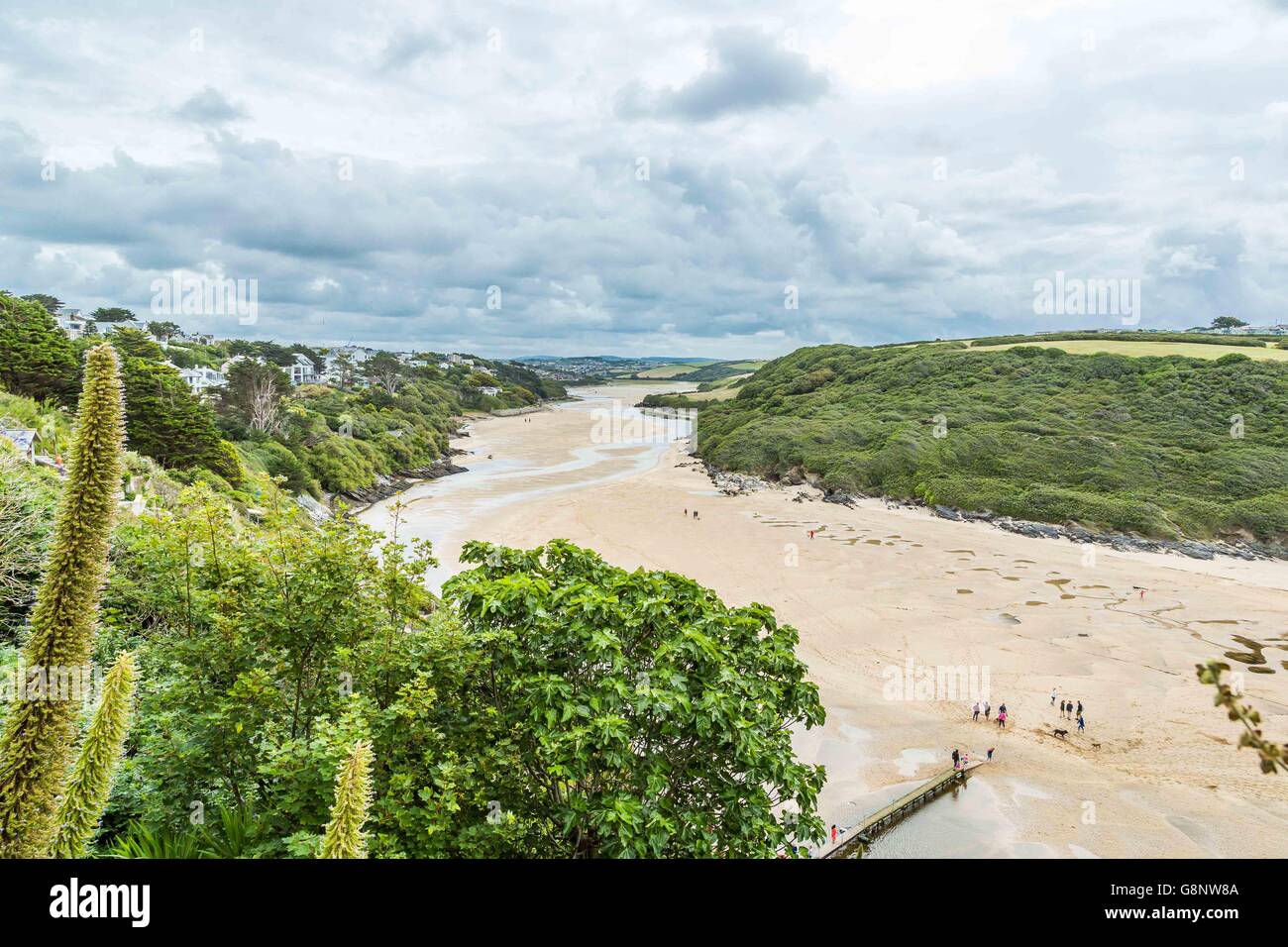 A high level view of the river Gannel estuary, Crantock Beach, near ...