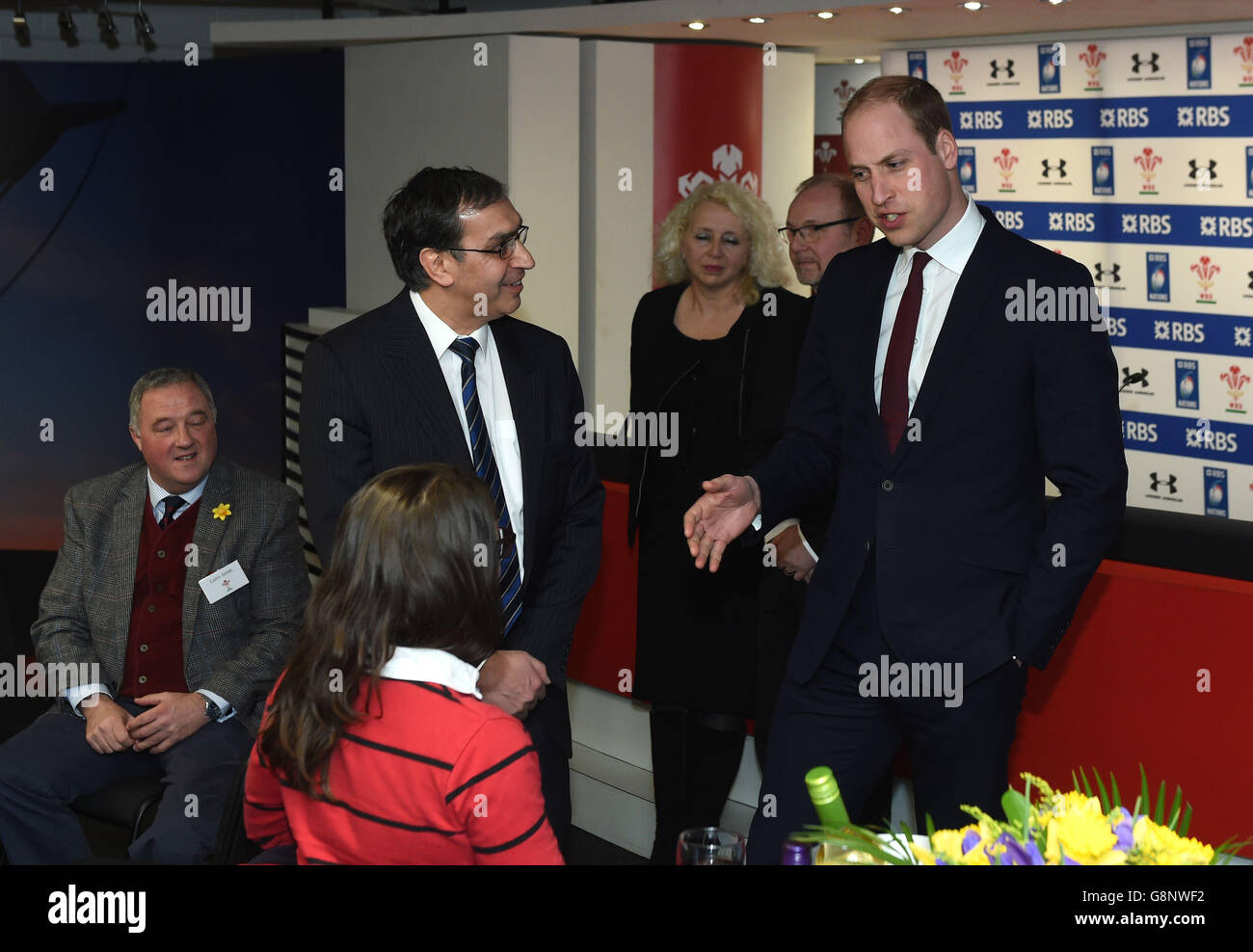 The Duke of Cambridge meets injured player Fran Bateman who is ...