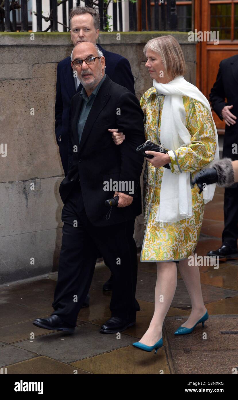 Alan Yentob and Philippa Walker arrive at St Bride's Church in London ...
