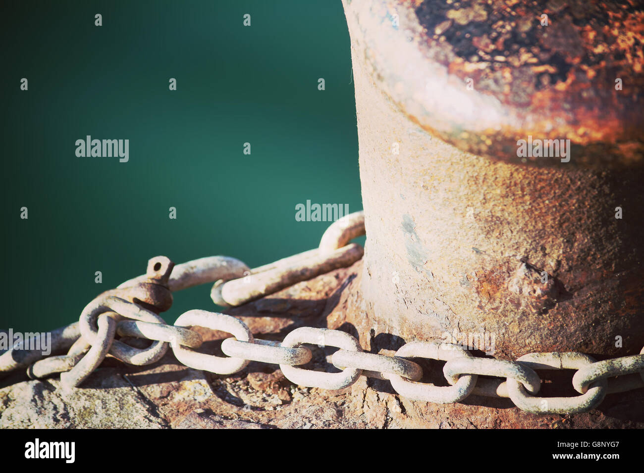 rusty bollard on Alghero dock, Sardinia Stock Photo - Alamy