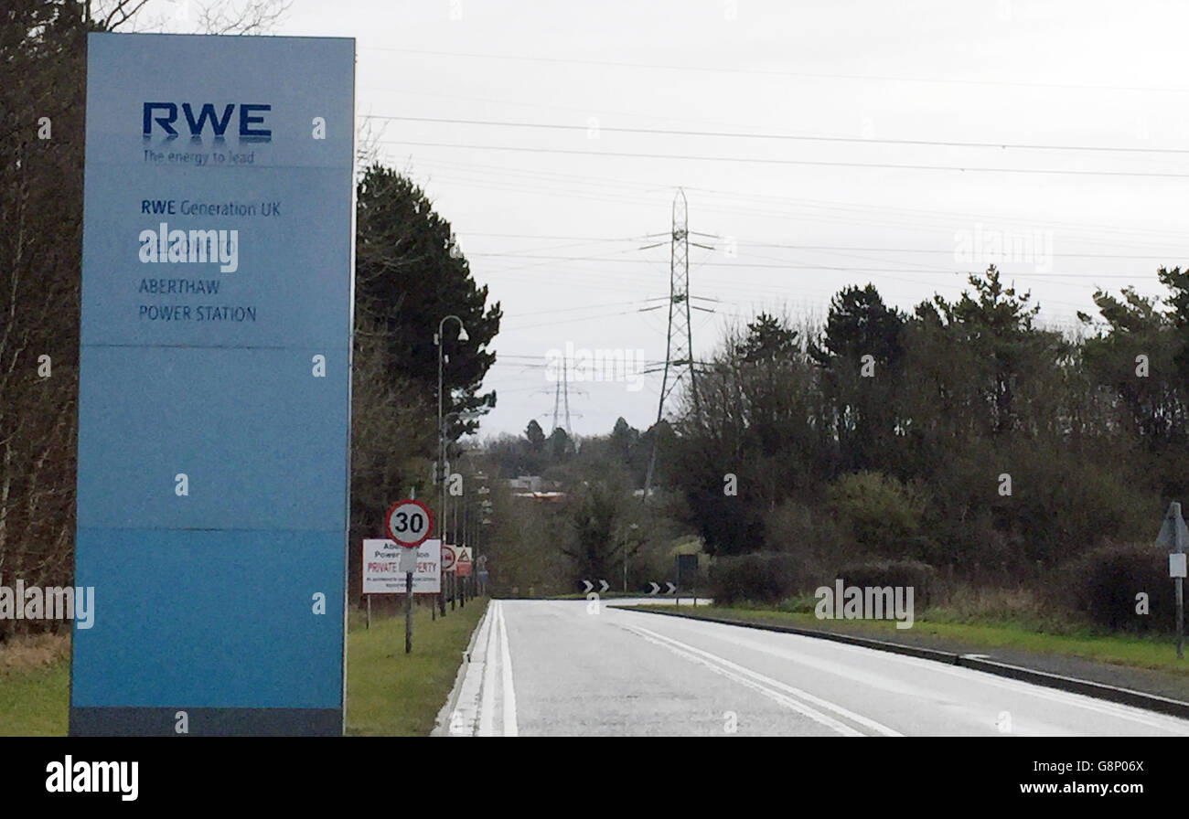 RWE power station in Aberthaw, near Barry in South Wales, as plans by ...