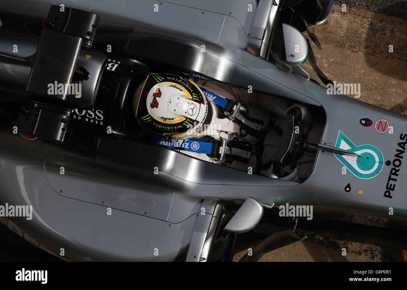 Mercedes Lewis Hamilton during day one of testing at the Circuit de ...