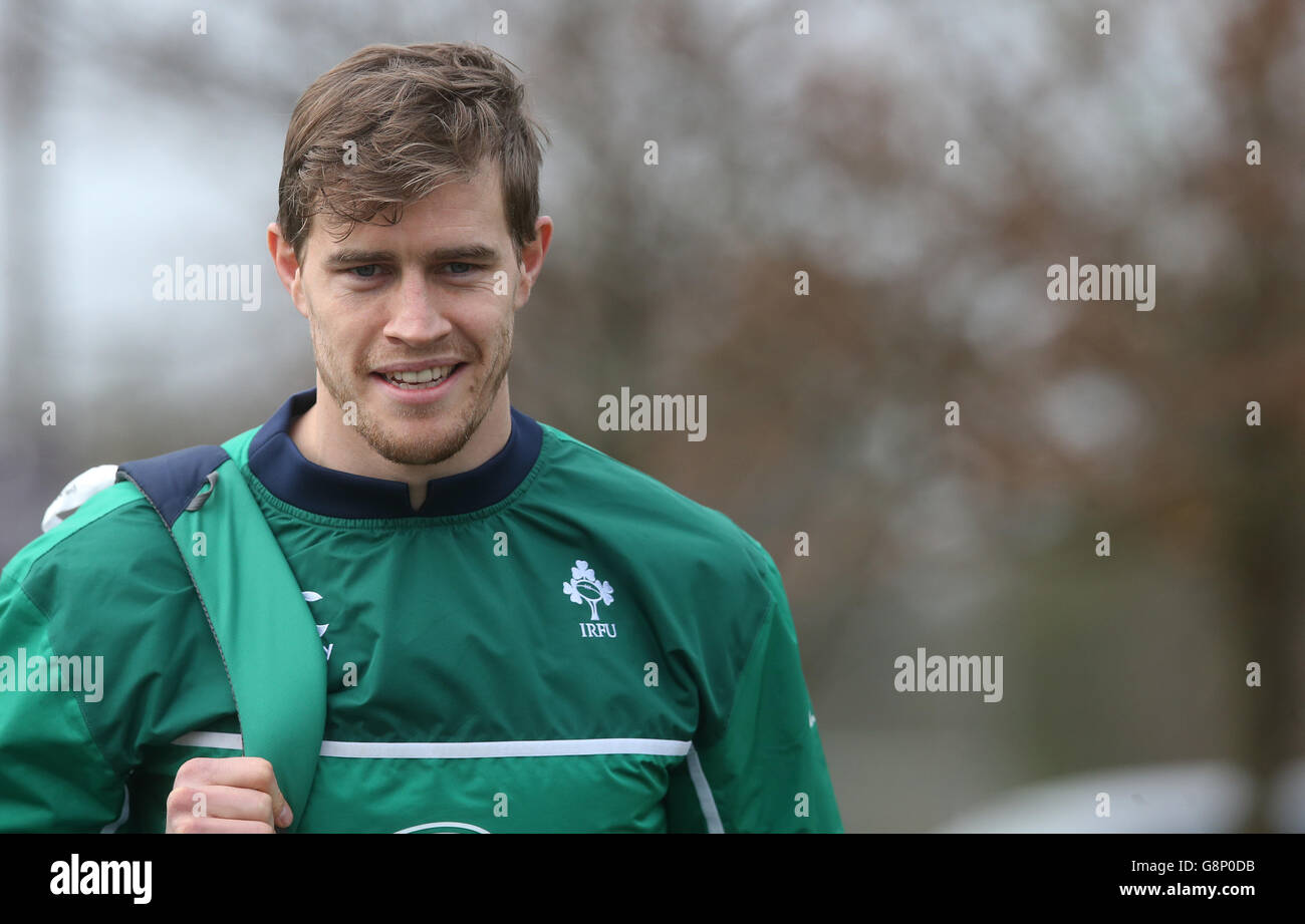 Andrew Trimble arrives for a training session at Carton House, Dublin ...