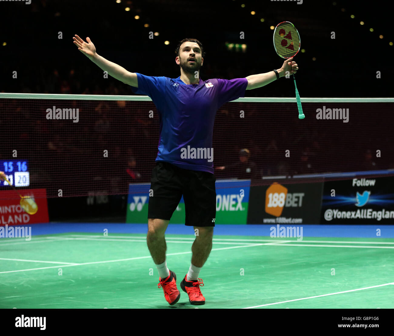 England's Chris Langridge celebrates winning his doubles match on day ...