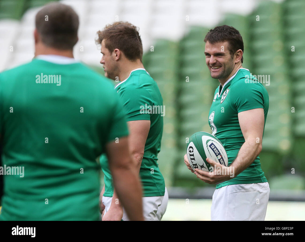 Ireland's Jared Payne during the captain's run at the Aviva Stadium ...