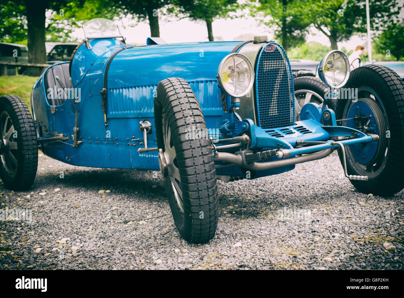 Vintage Bugatti T35 Racing Car. UK. Vintage filter applied Stock Photo ...
