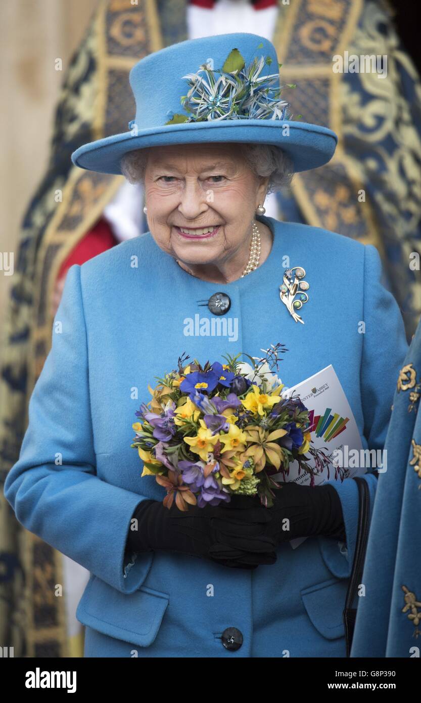 Queen Elizabeth II attends the Commonwealth Service at Westminster ...
